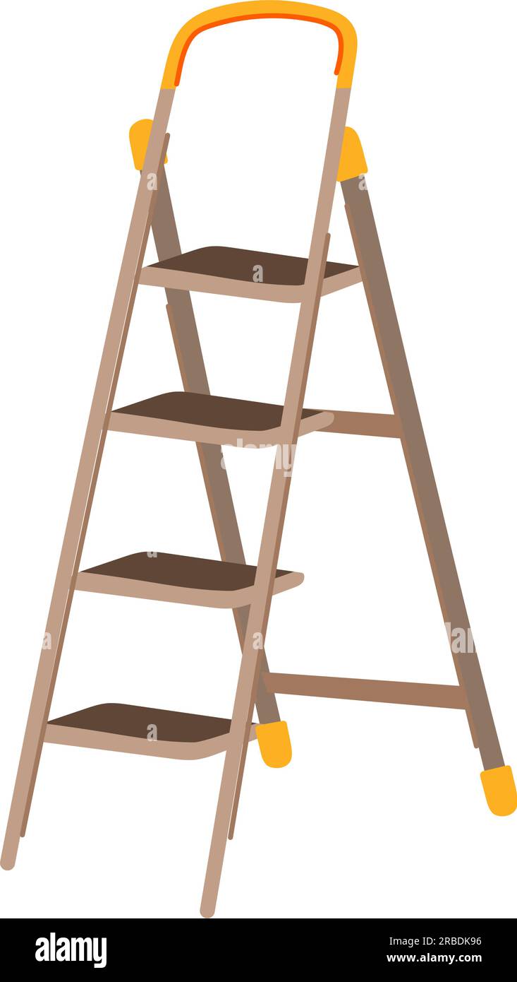 man step ladder cartoon vector illustration Stock Vector Image & Art ...
