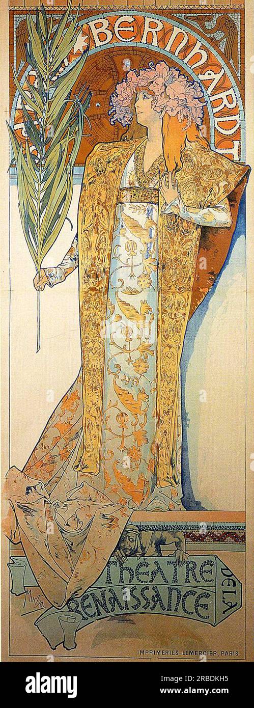 Poster for Victorien Sardou`s Gismonda starring Sarah Bernhardt at the ...