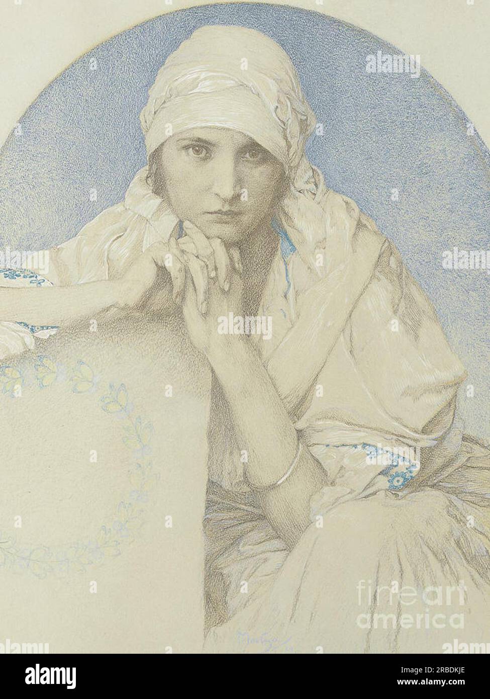 Portrait of Jaroslava Jarca Daughter of the Artist by Alphonse Mucha ...