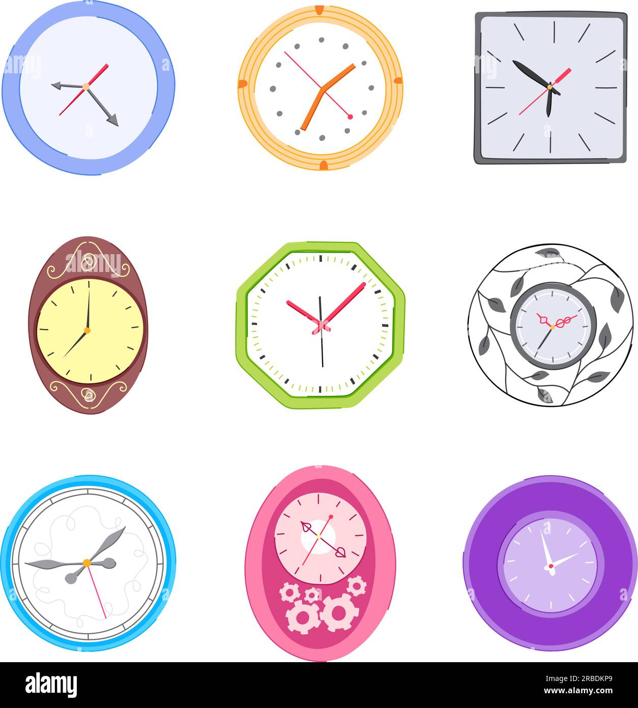 wall clock set cartoon vector illustration Stock Vector Image & Art - Alamy