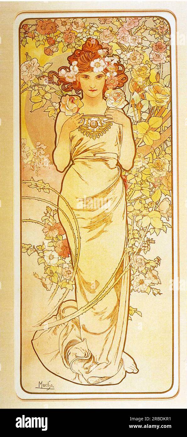 Mucha alphonse rose hi-res stock photography and images - Alamy