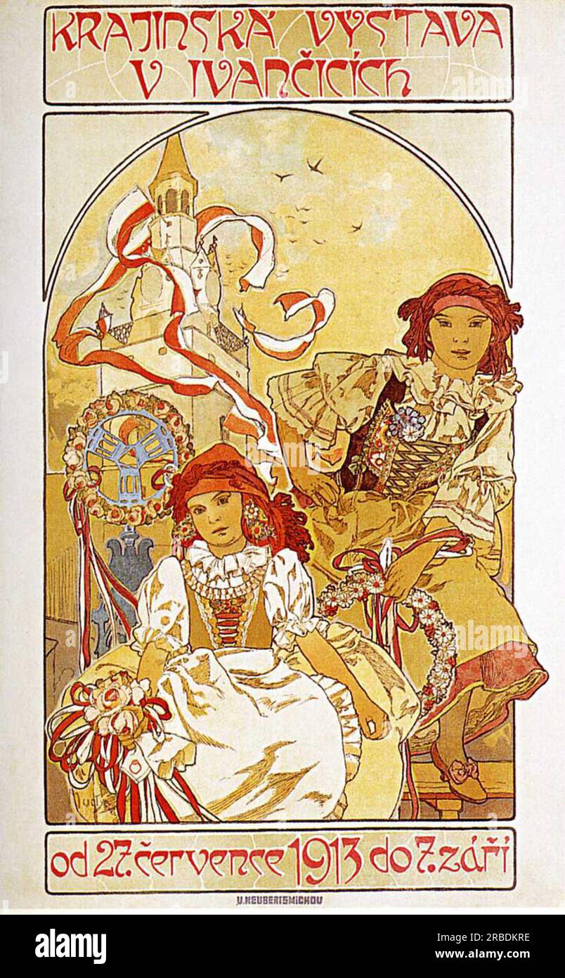 Regional Exhibition in Ivancice 1912 by Alphonse Mucha Stock Photo - Alamy