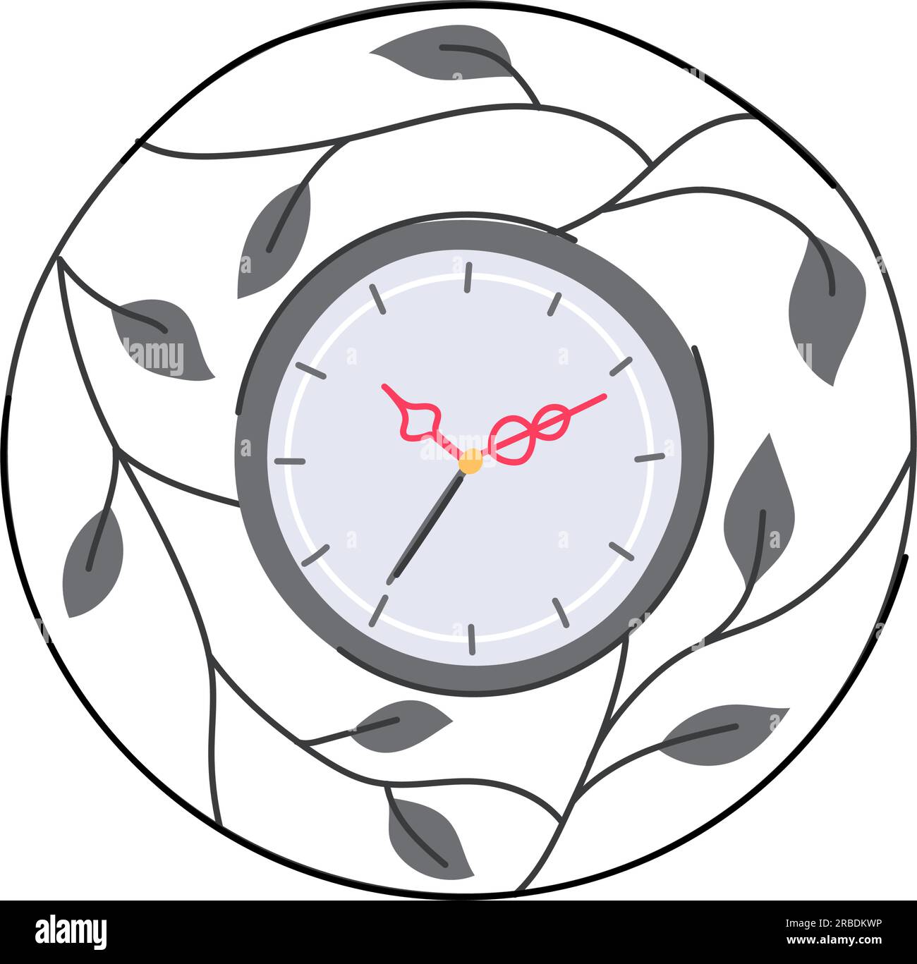 circle wall clock cartoon vector illustration Stock Vector Image & Art ...