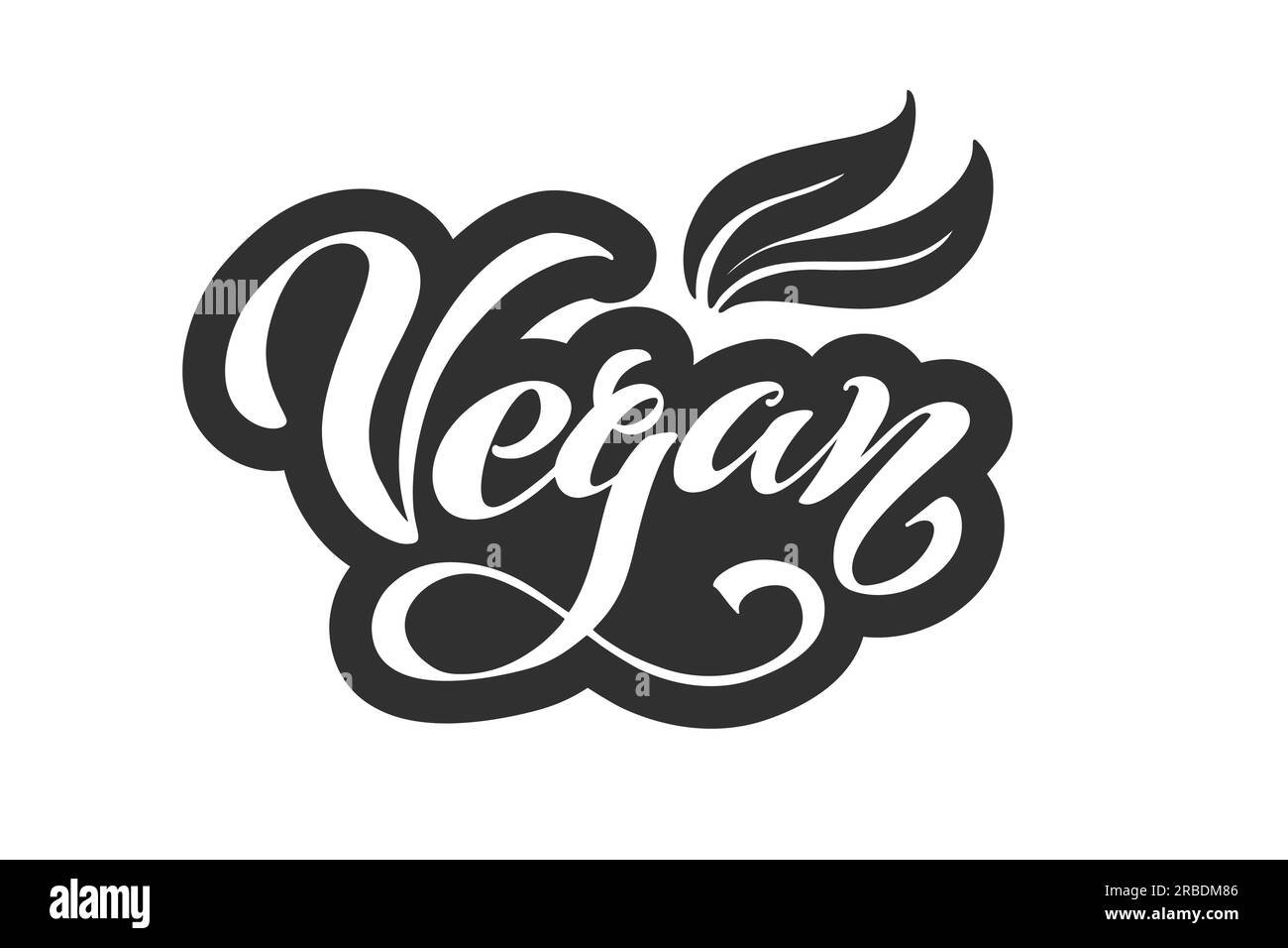 Vegan. Vector Lettering. Handwritten lettering for restaurant, cafe ...