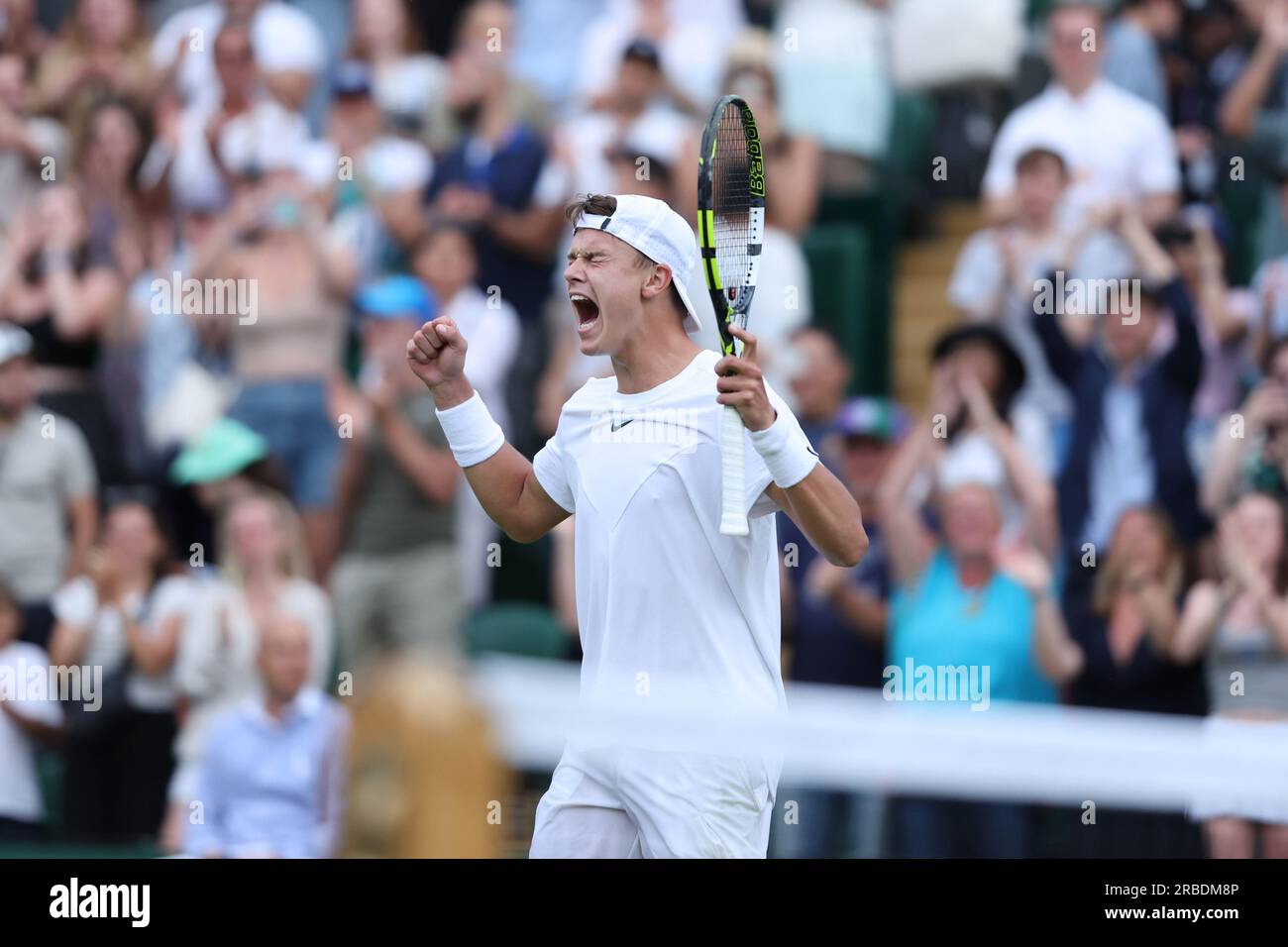 Holger Rune during the 2023 Wimbledon Championships on July 8, 2023 at ...