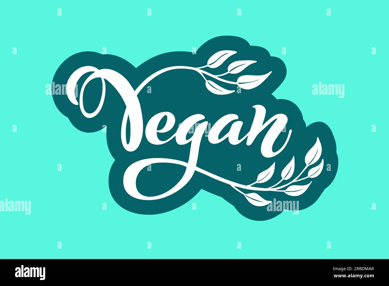 Vegan. Vector Lettering. Handwritten lettering for restaurant, cafe ...
