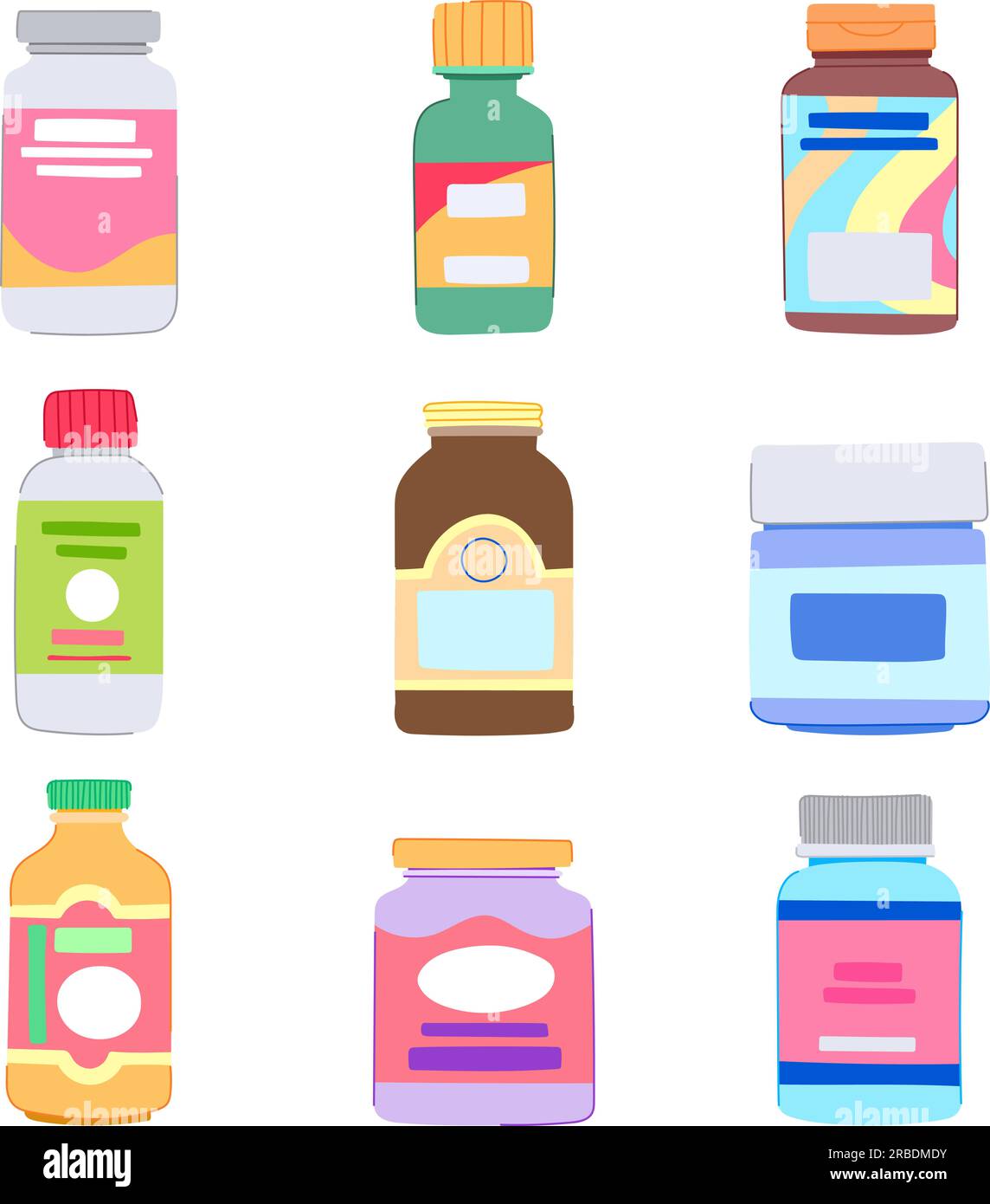 vitamin capsule set cartoon vector illustration Stock Vector Image ...
