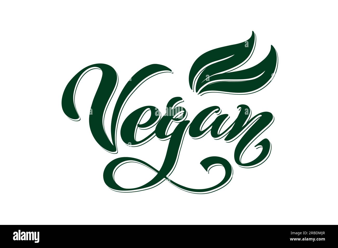 Vegan. Vector Lettering. Handwritten lettering for restaurant, cafe ...