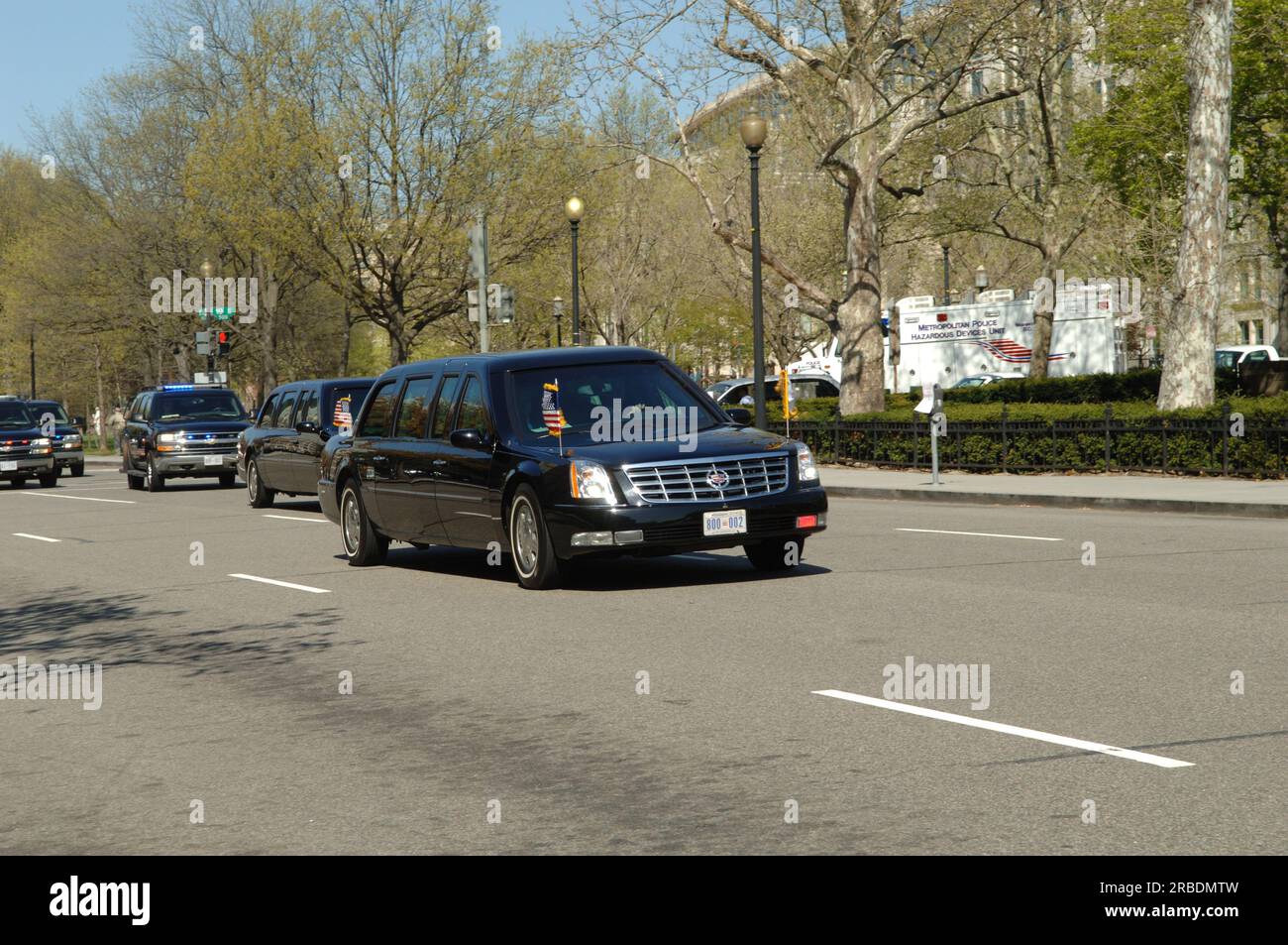Car carrying Pope Benedict XVI during Papal visit to Washington, D.C ...