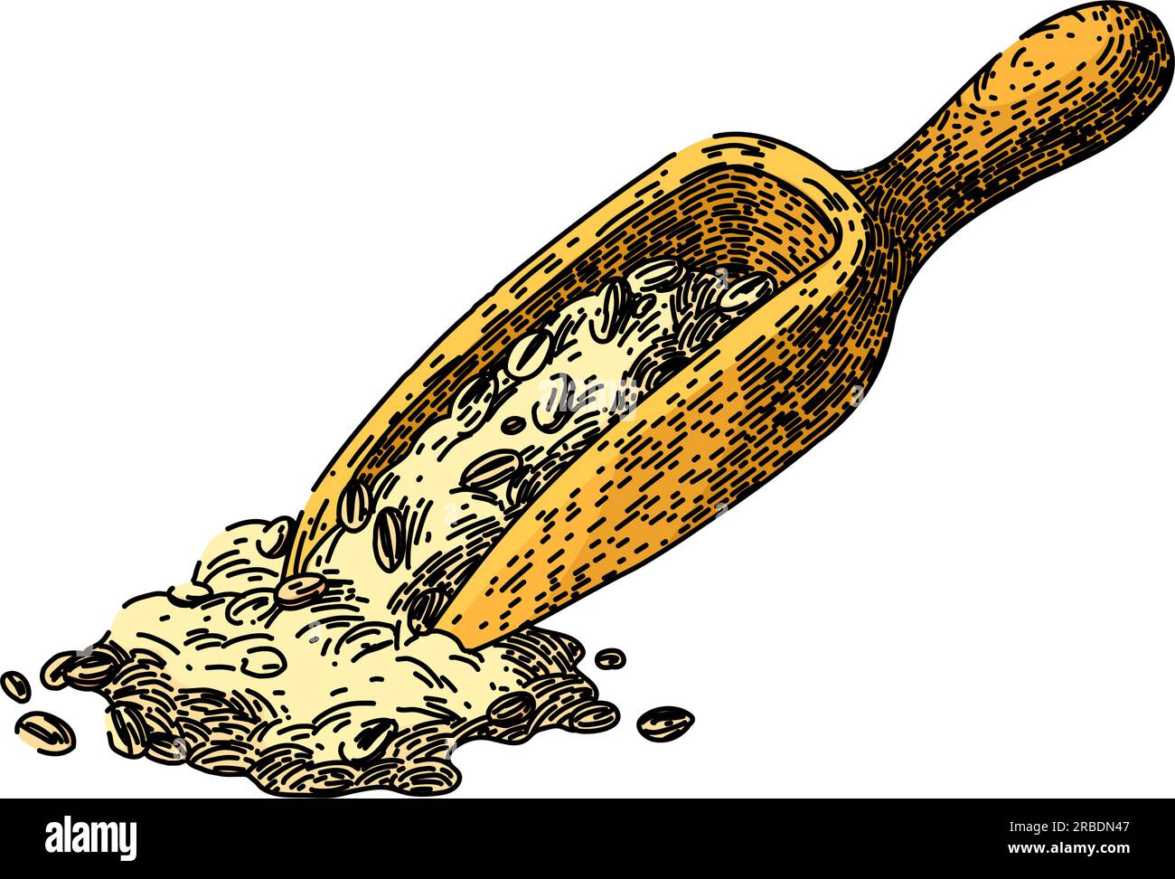 oatmeal oat spoon hand drawn. bowl cereal, porridge breakfast, healthy ...
