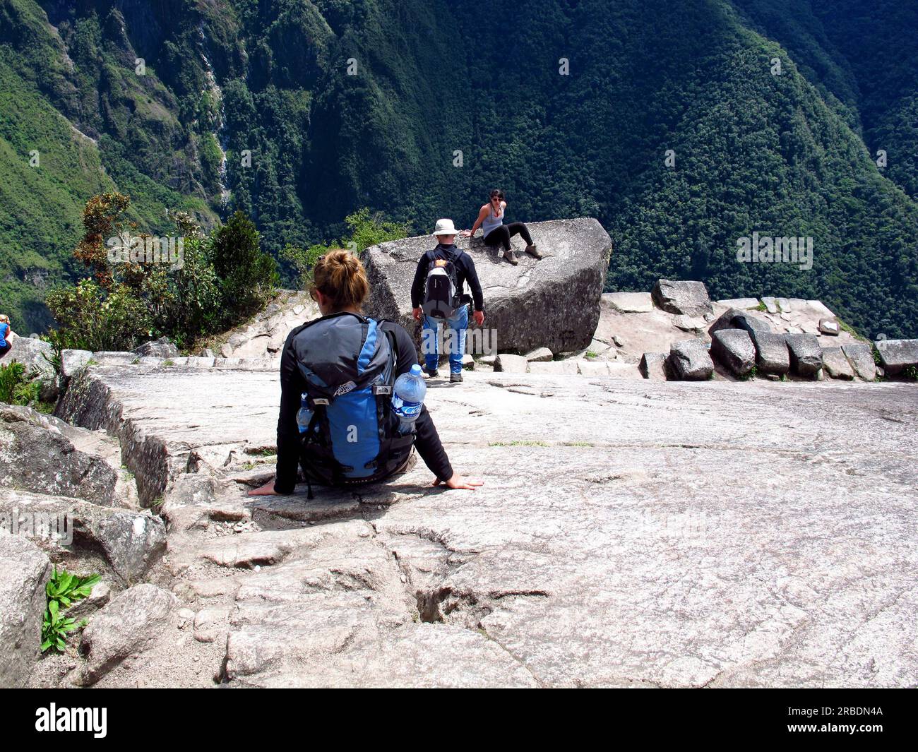 People in Machu Picchu in Andes mountains, Peru, South America Stock ...