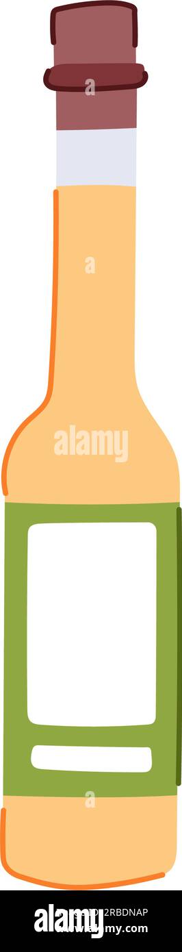 bottle vinegar organic cartoon vector illustration Stock Vector Image ...