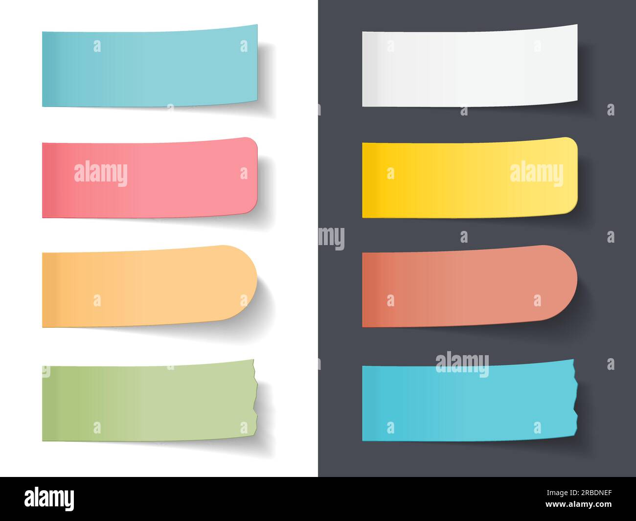 Set colored sticky papers hi-res stock photography and images - Alamy