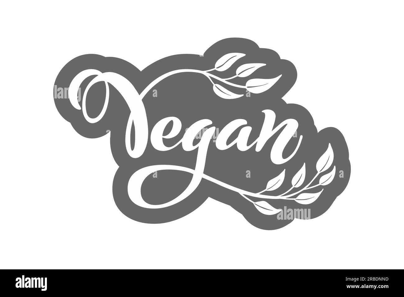 Vegan. Vector Lettering. Handwritten lettering for restaurant, cafe ...