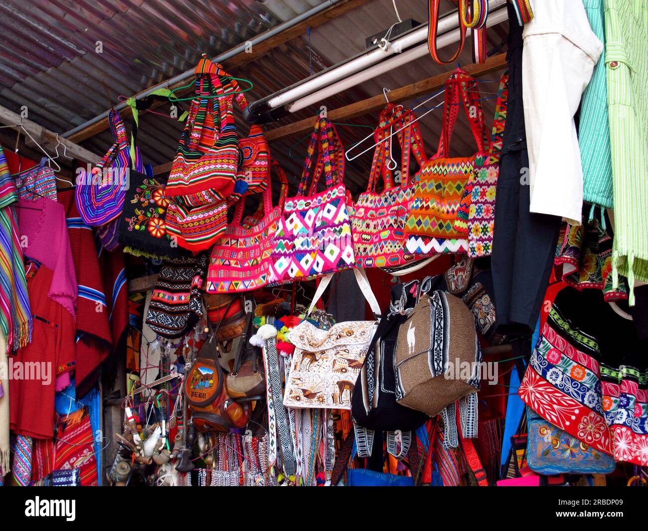 Indian market close Machu Picchu in Andes mountains, Peru, South ...