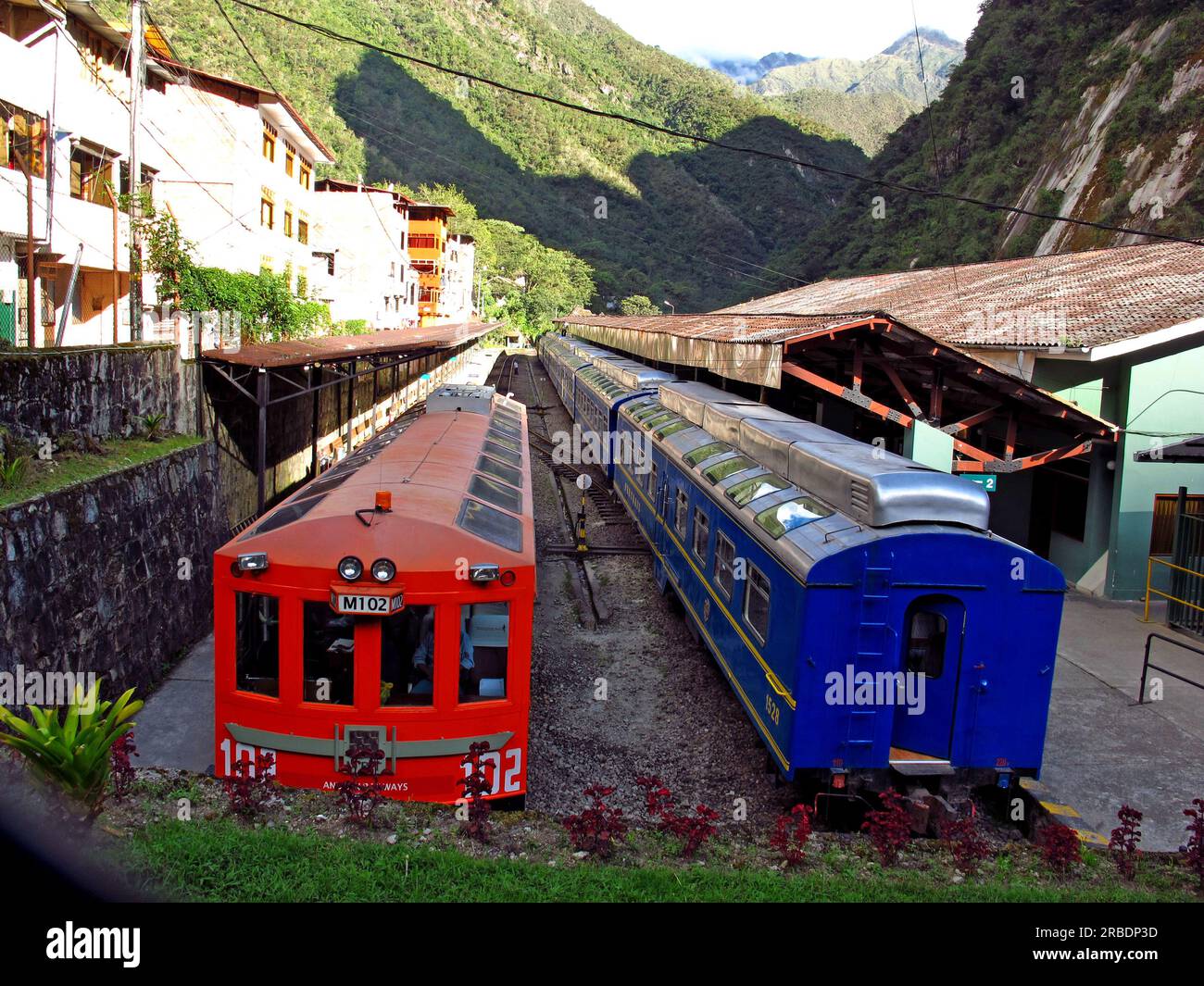 The train to Machu Picchu in Andes mountains, Peru, South America Stock ...