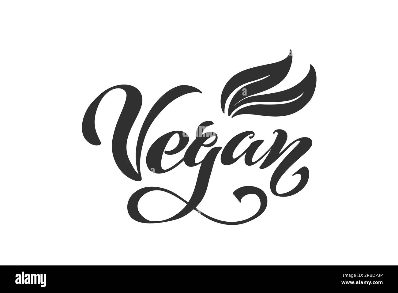 Vegan. Vector Lettering. Handwritten lettering for restaurant, cafe ...