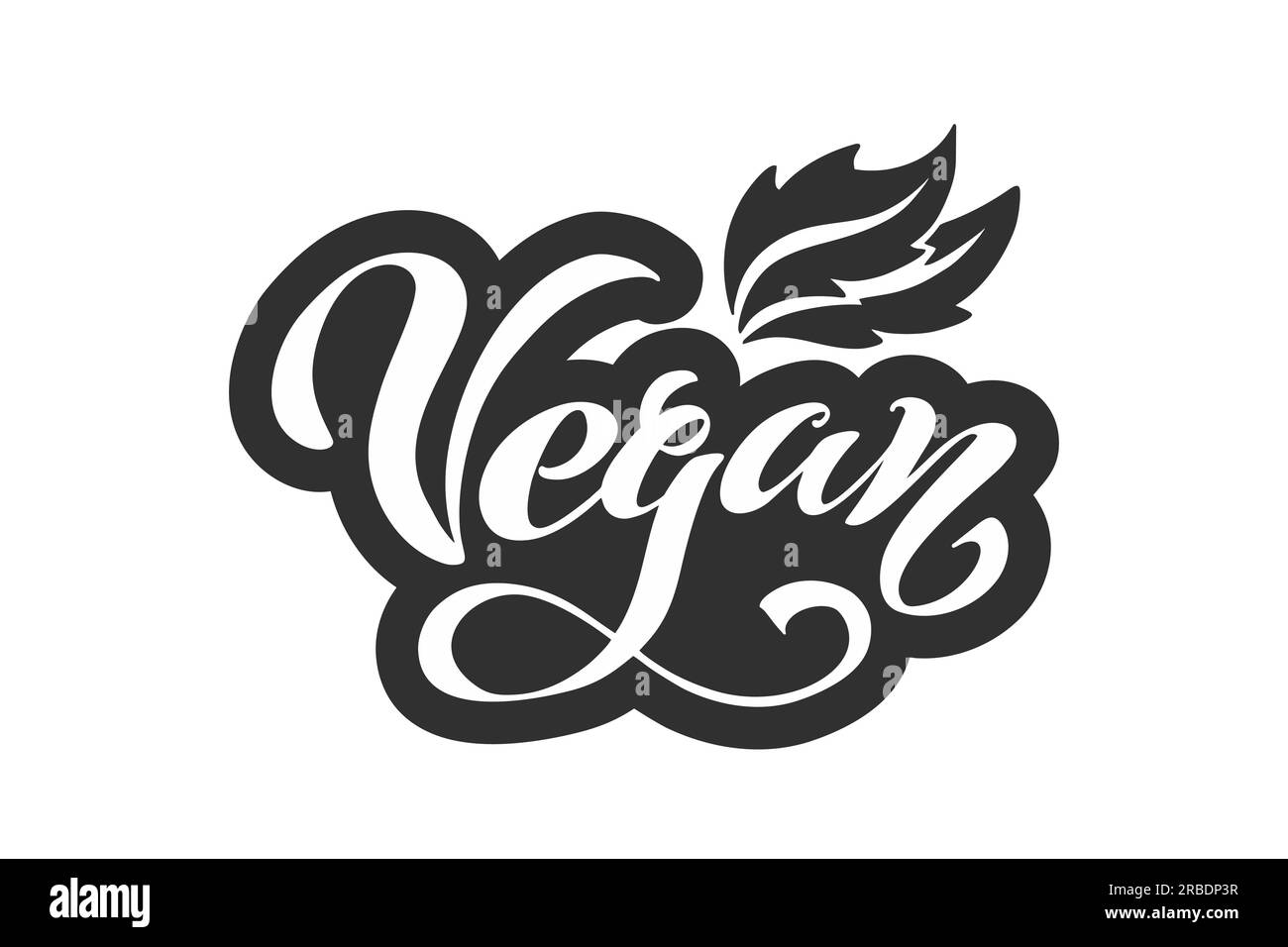Vegan. Vector Lettering. Handwritten lettering for restaurant, cafe ...