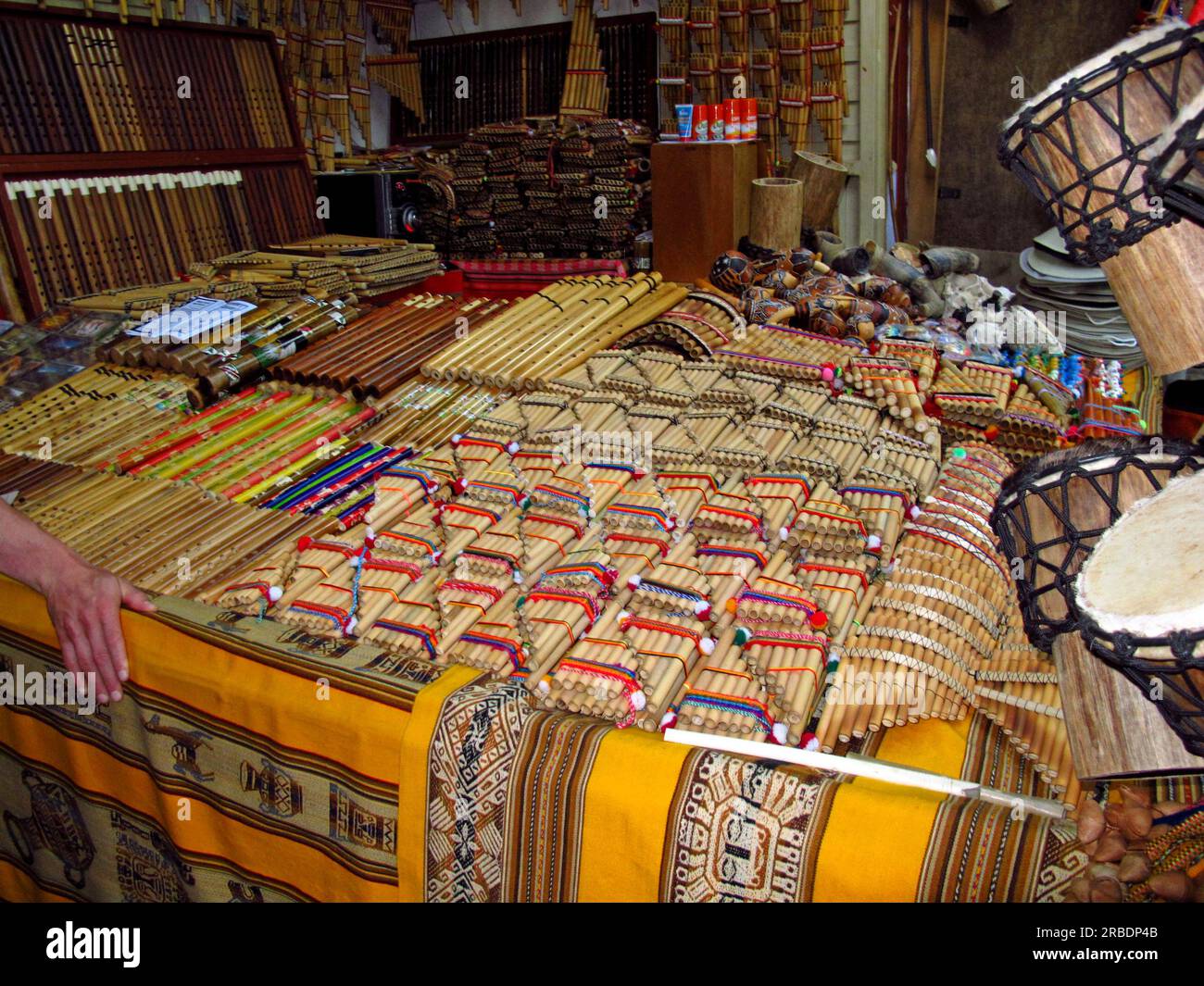 Indian market close Machu Picchu in Andes mountains, Peru, South ...