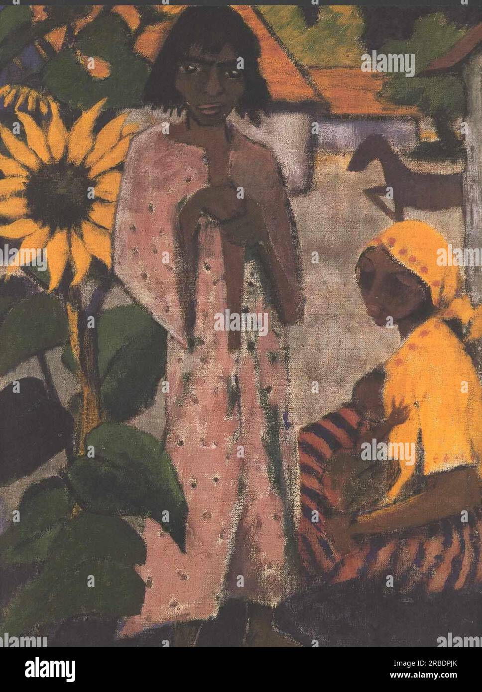 Gypsies with Sunflowers 1927 by Otto Mueller Stock Photo - Alamy