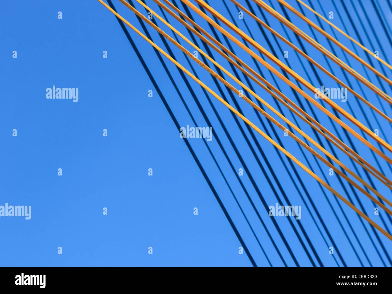 The ropes are brightly colored against the blue sky Stock Photo - Alamy