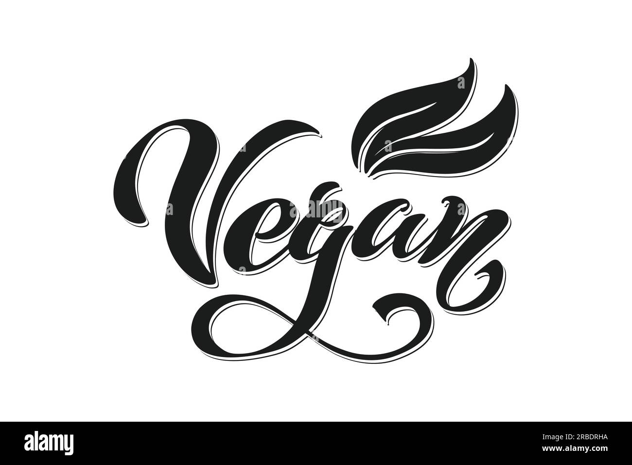 Vegan. Vector Lettering. Handwritten lettering for restaurant, cafe ...