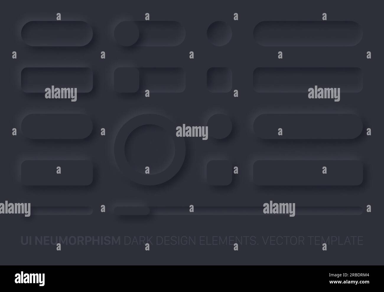 Neumorphic Vector UI Design Elements Set Dark Version. UI Components ... Neumorphic Vector UI Design Elements Set Dark Version. UI Components ...