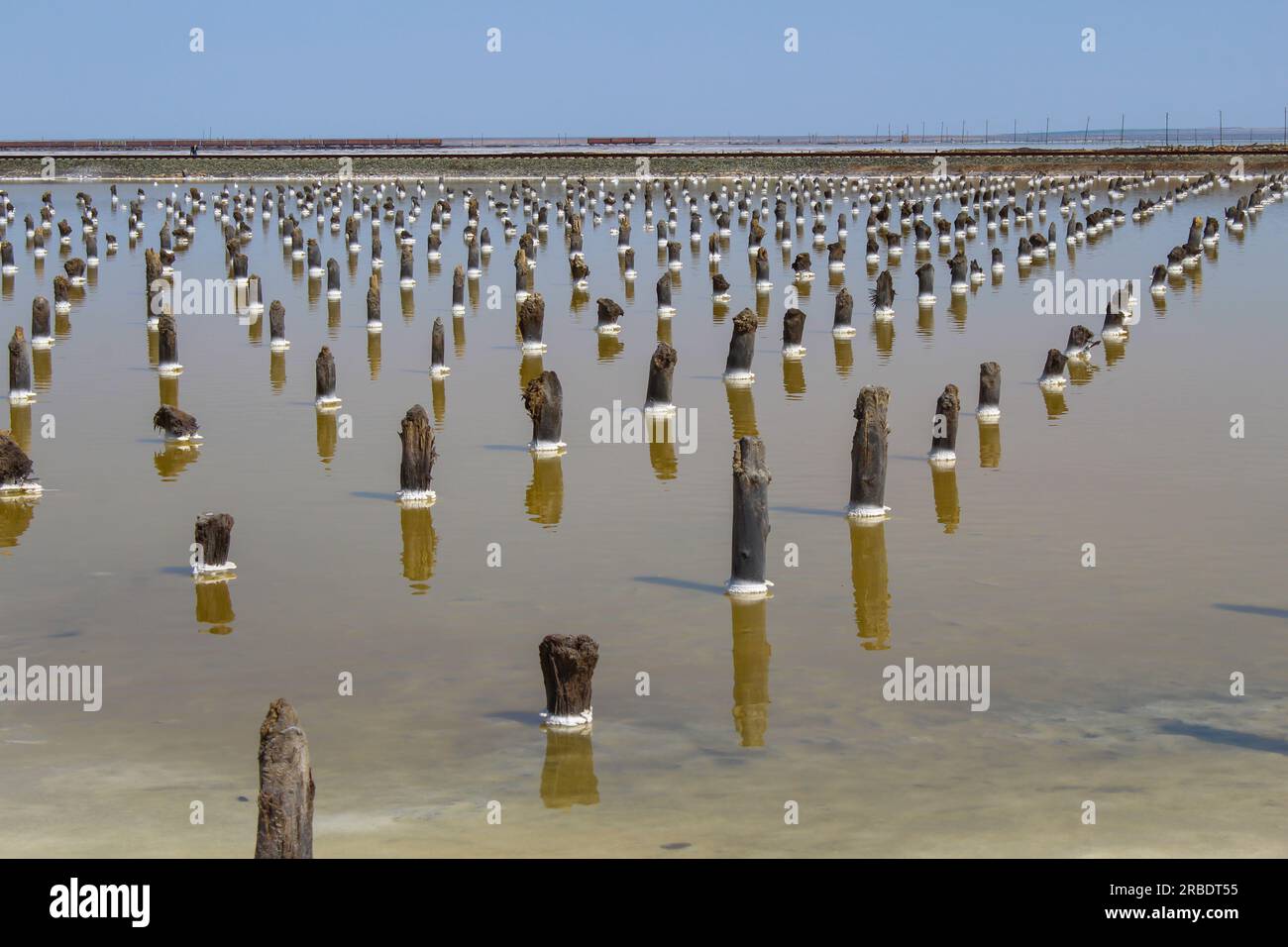 Saline (salt lake) Baskunchak. Astrakhan region. Russian landscape ...