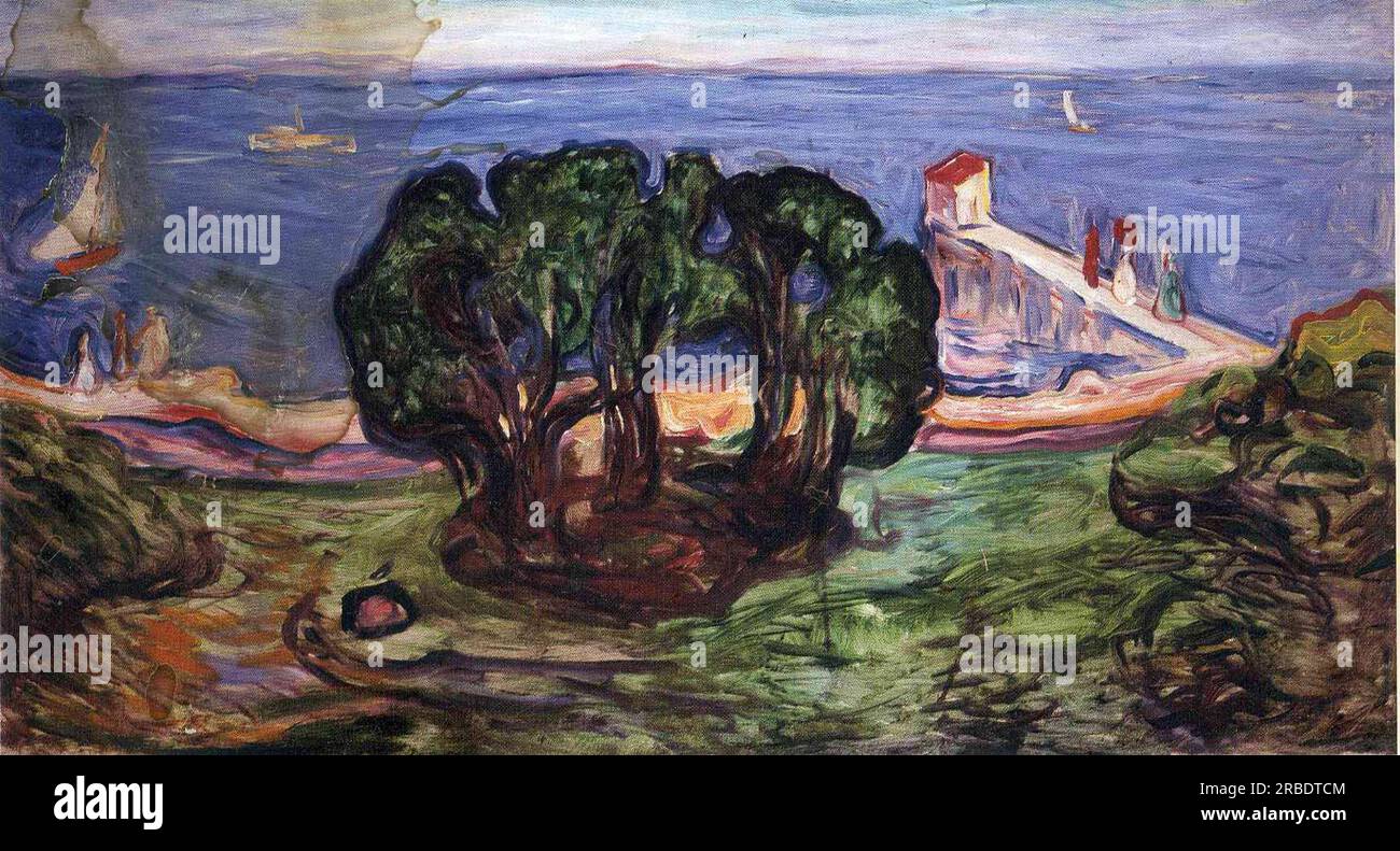 Trees on the Shore 1904 by Edvard Munch Stock Photo - Alamy