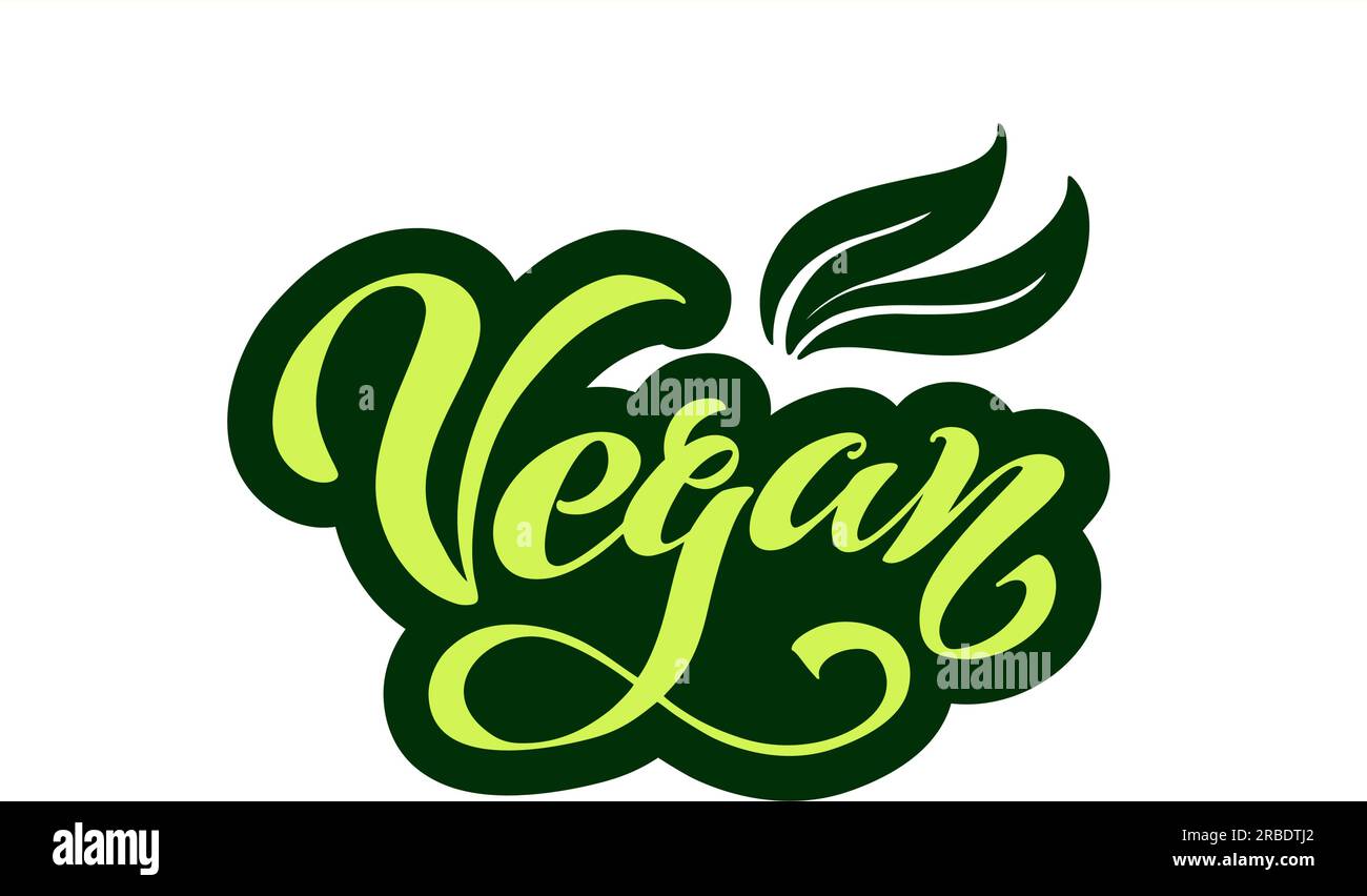 Vegan. Vector Lettering. Handwritten lettering for restaurant, cafe ...