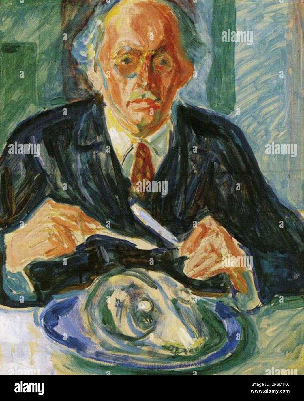 Self-Portrait with Cod's Head 1940 by Edvard Munch Stock Photo - Alamy