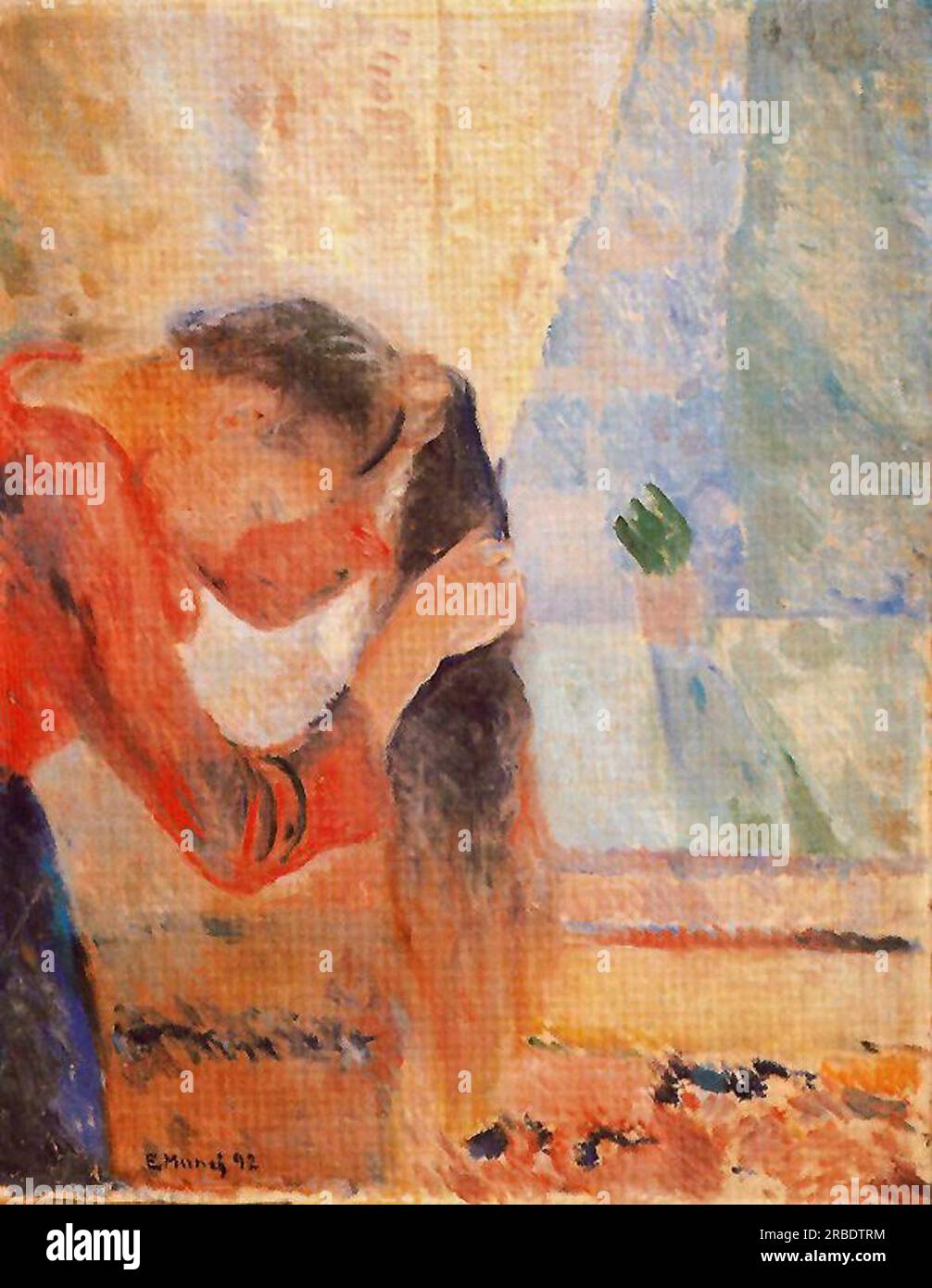 Girl Combing Her Hair 1892 by Edvard Munch Stock Photo - Alamy