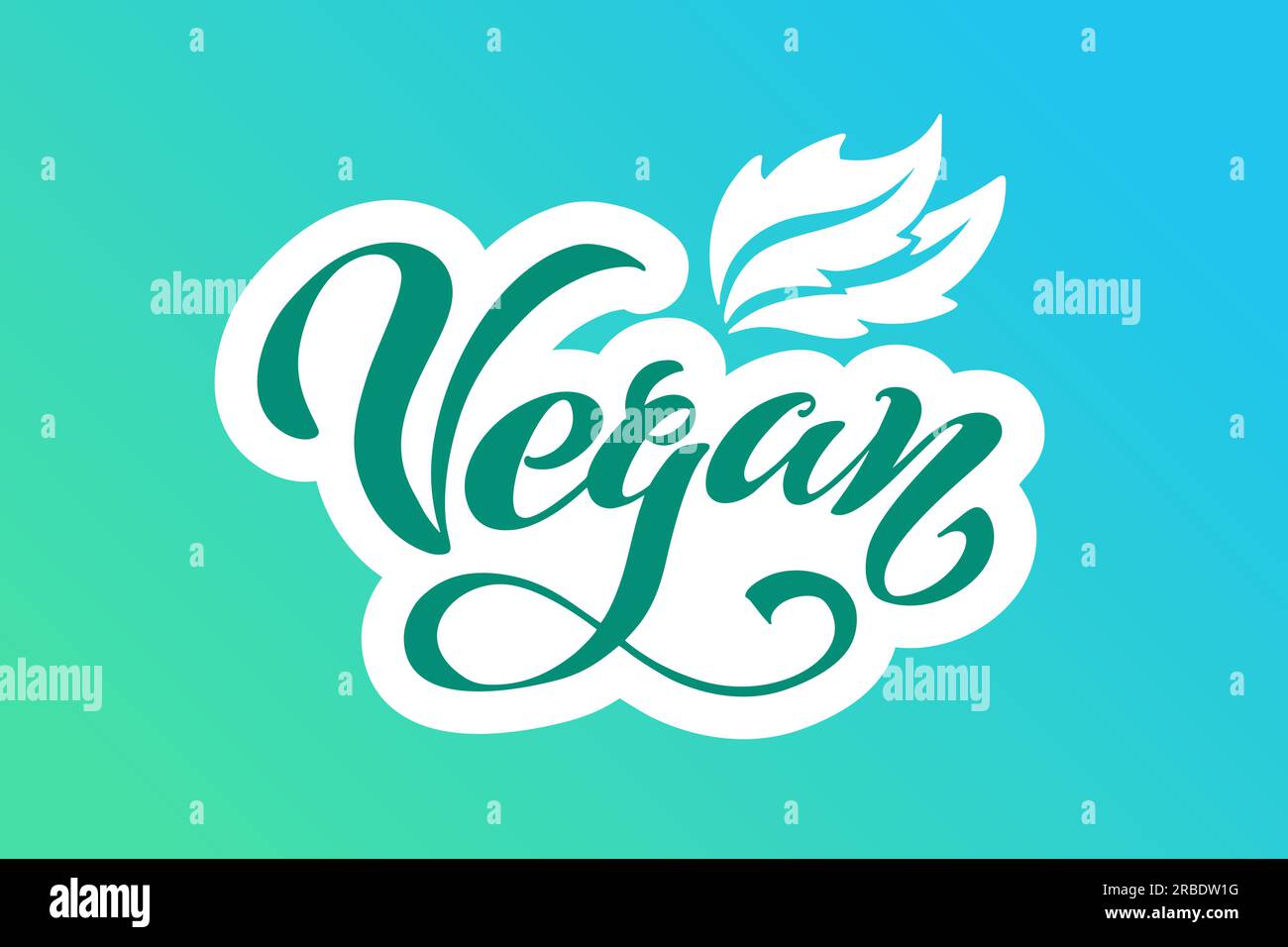 Vegan. Vector Lettering. Handwritten lettering for restaurant, cafe ...