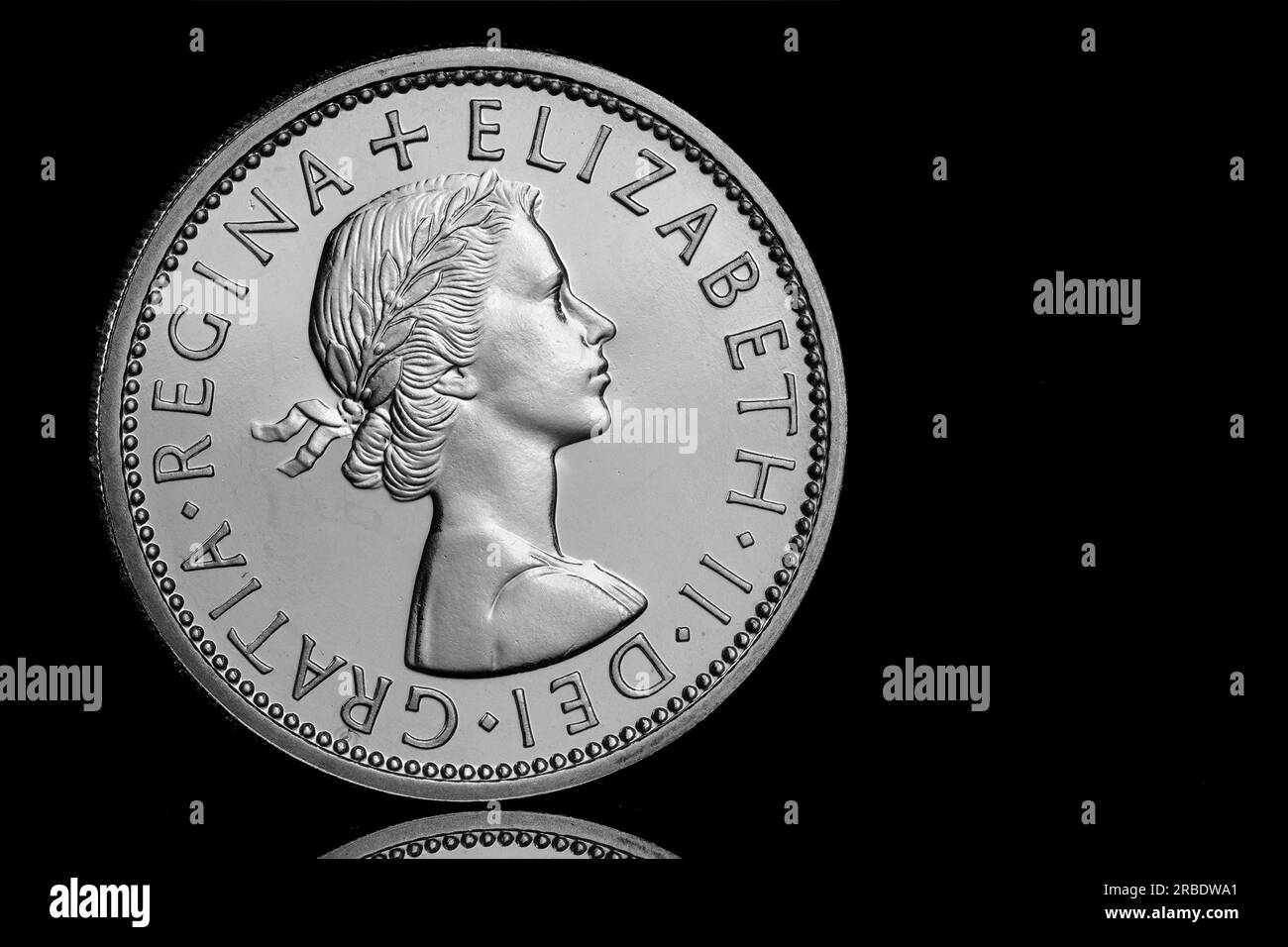 Old uk currency shillings Black and White Stock Photos & Images - Alamy