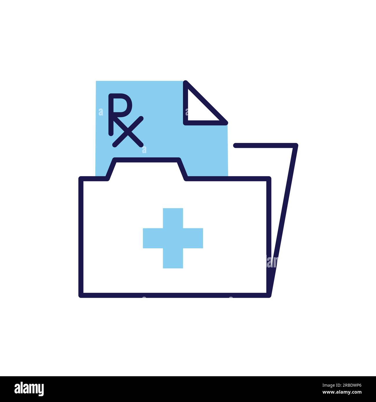 Prescription related vector line icon. Folder, sheet, paper Isolated on ...