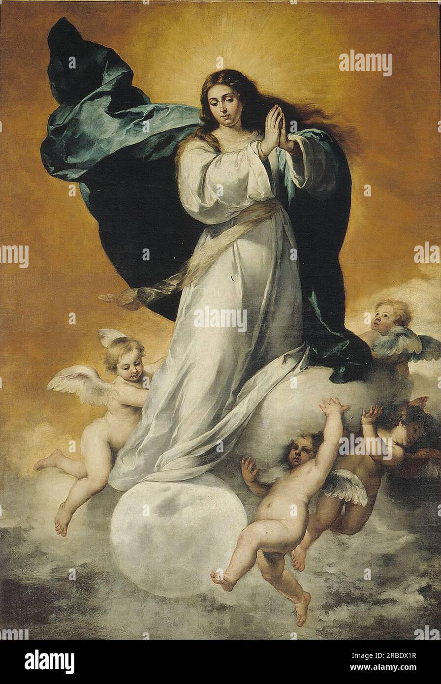 The Immaculate Conception 1650 by Bartolome Esteban Murillo Stock Photo ...