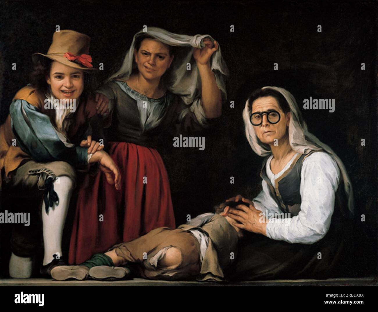 Four Figures on a Step 1660 by Bartolome Esteban Murillo Stock Photo ...