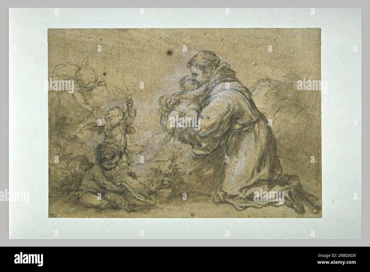 Saint Anthony Of Padua Adore The Child by Bartolome Esteban Murillo Stock Photo - Alamy