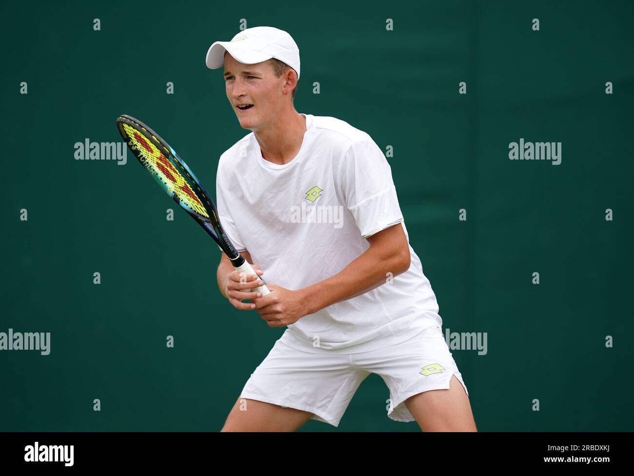 Charlie Camus in action in the Boys singles on day seven of the 2023 ...