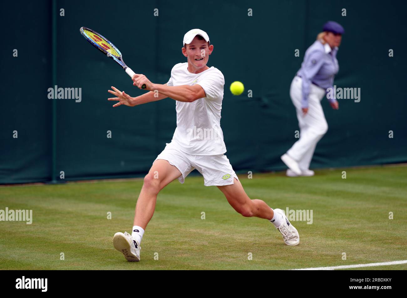 Charlie Camus in action in the Boys singles on day seven of the 2023 ...