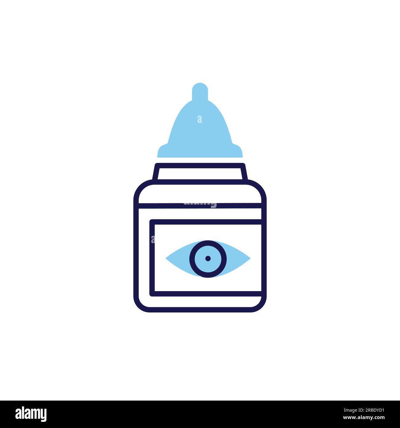 Eye Drops related vector line icon. Isolated on white background ...