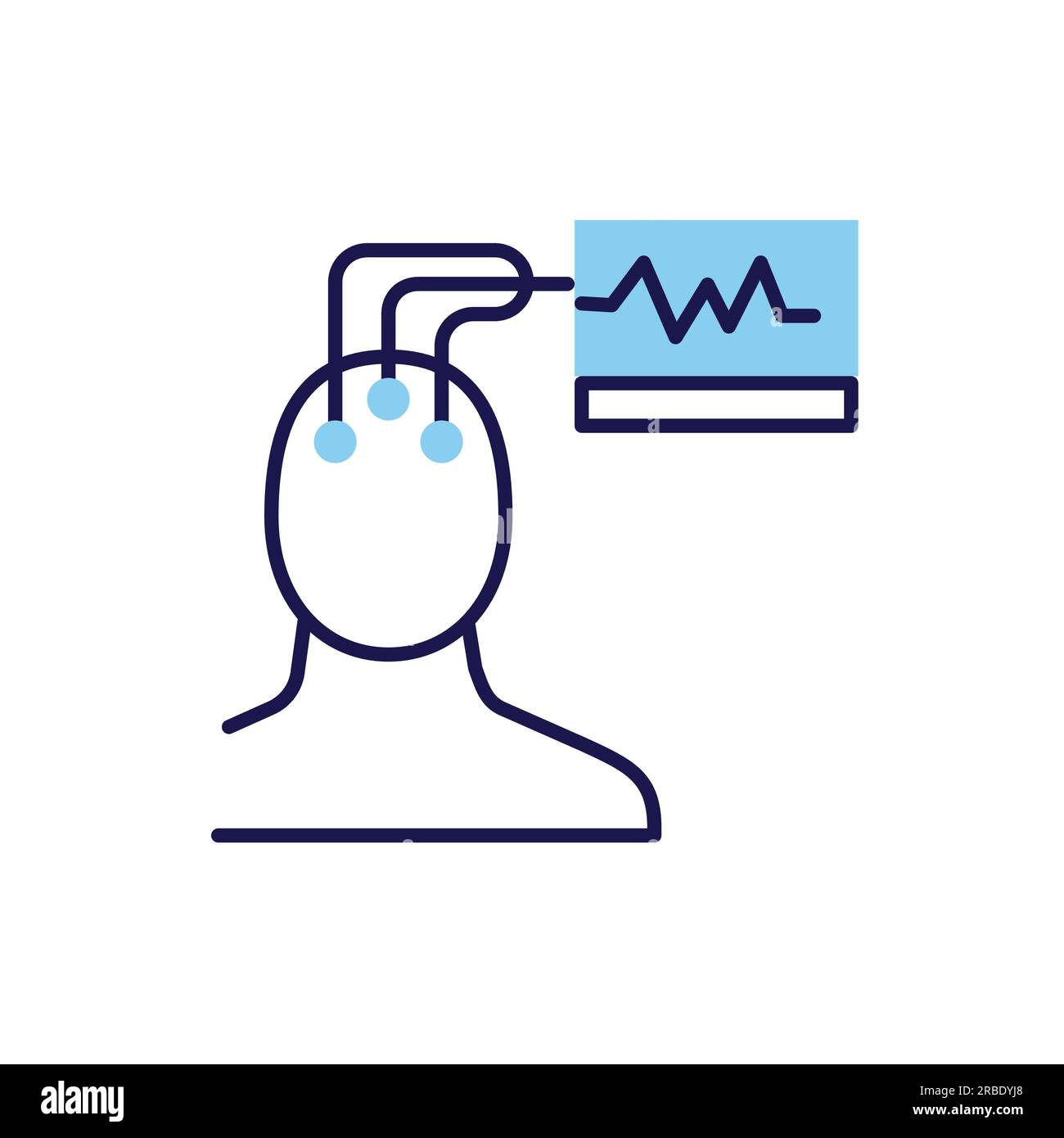 Electroencephalography related vector line icon. Isolated on white ...