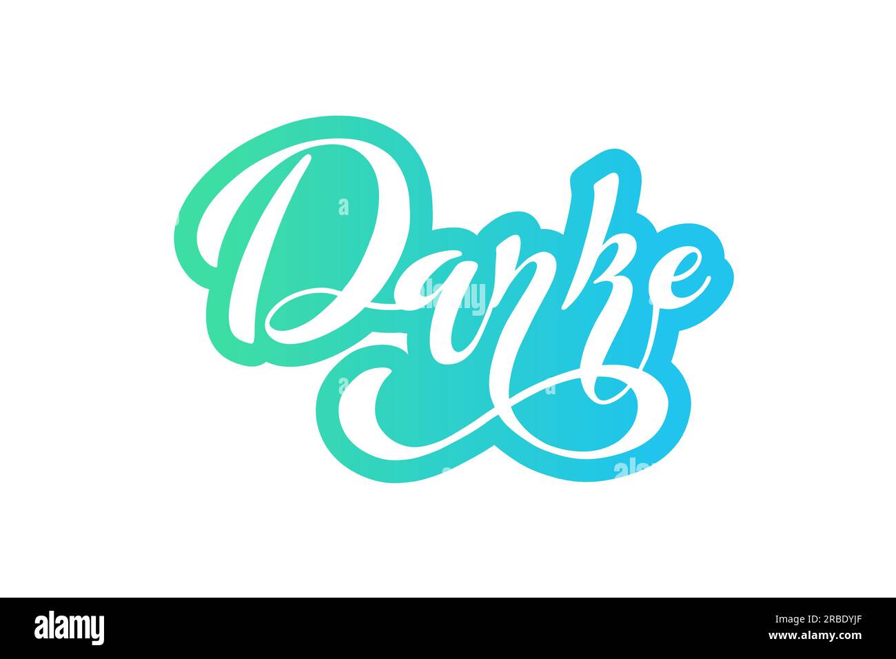 The inscription danke, german language Modern brush calligraphy. Hand ...