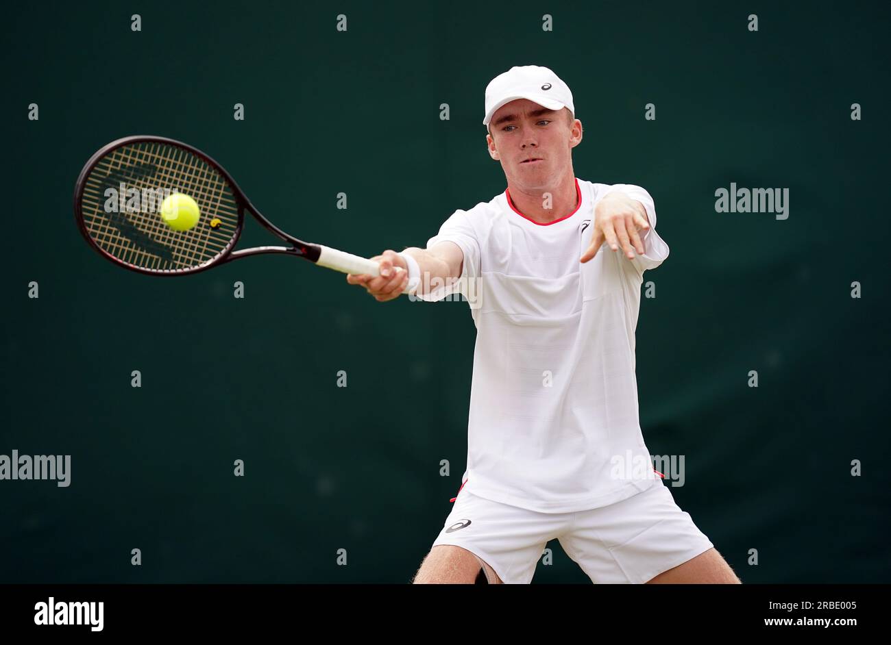 Hayden Jones in action in the Boys singles on day seven of the 2023 ...