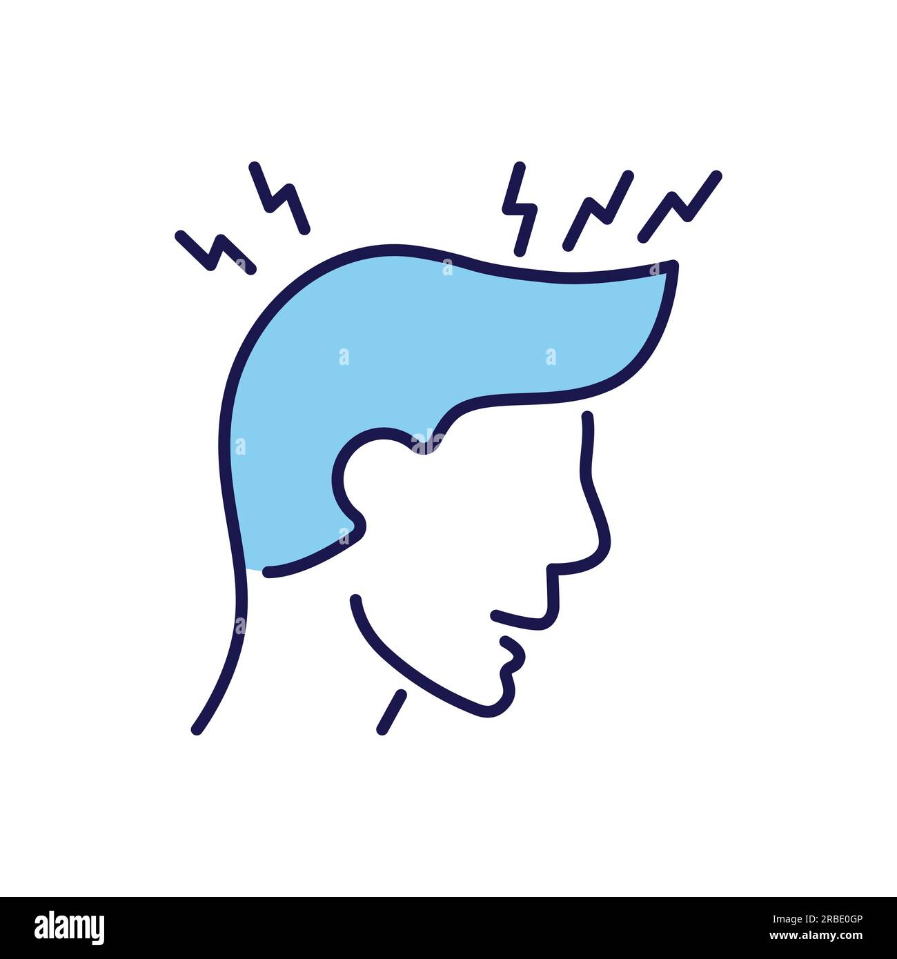 Headache related vector icon. Head of man with headache in his hands at ...