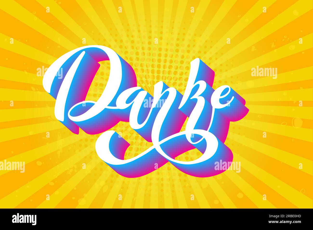 The inscription danke, german language Modern brush calligraphy. Hand ...