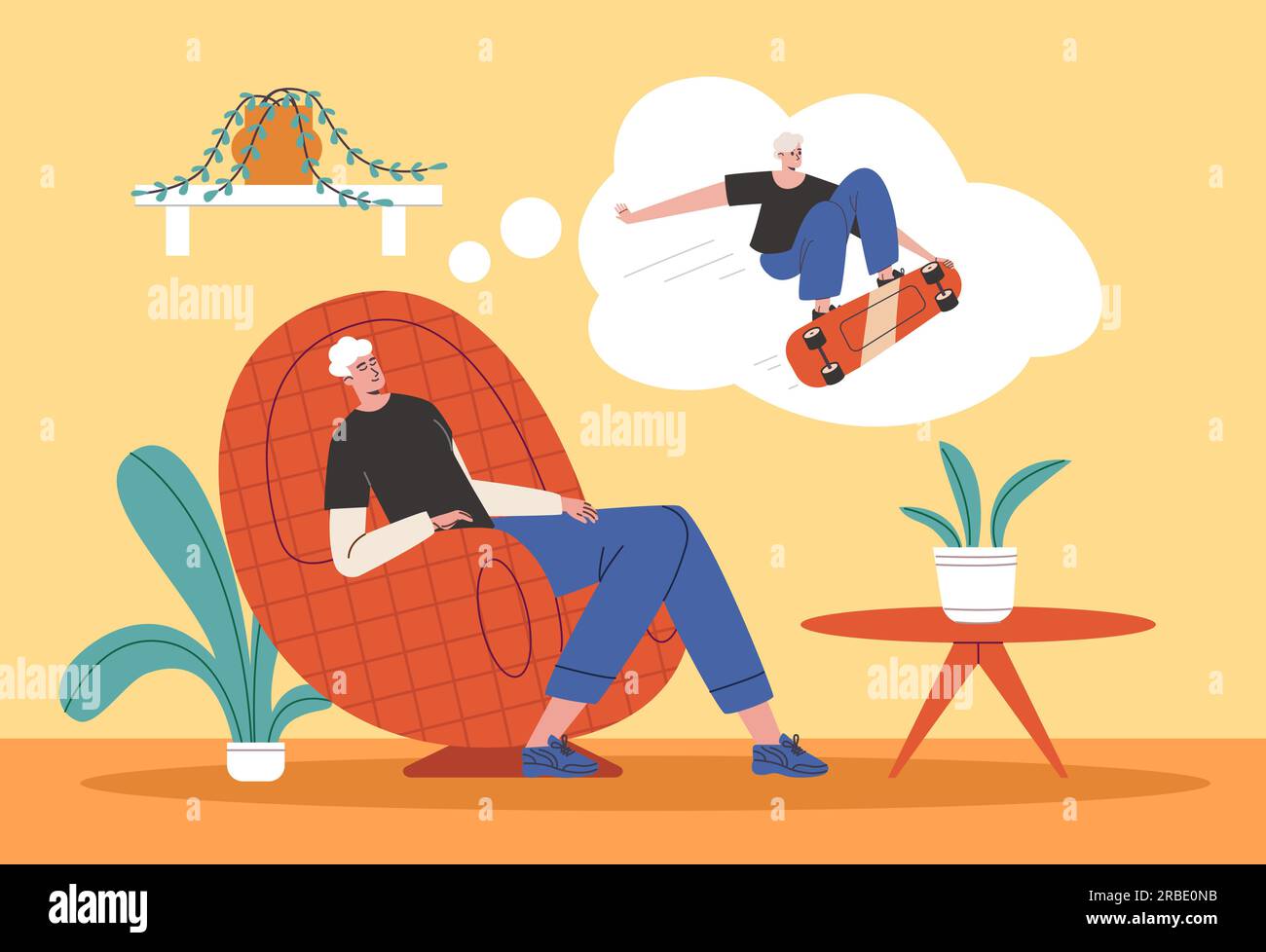 Man dream cartoon hi-res stock photography and images - Alamy