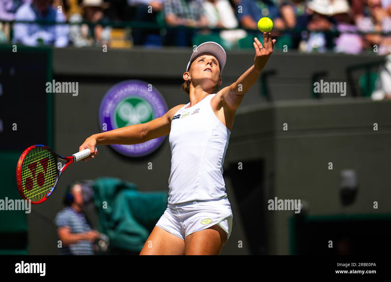 Varvara Gracheva of France in action during the second round of the 2023 Wimbledon Championships ...