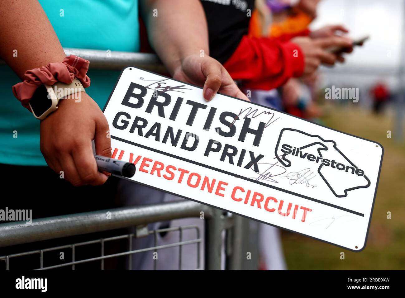 Silverstone, UK. 09th July, 2023. Circuit atmosphere - signed circuit ...