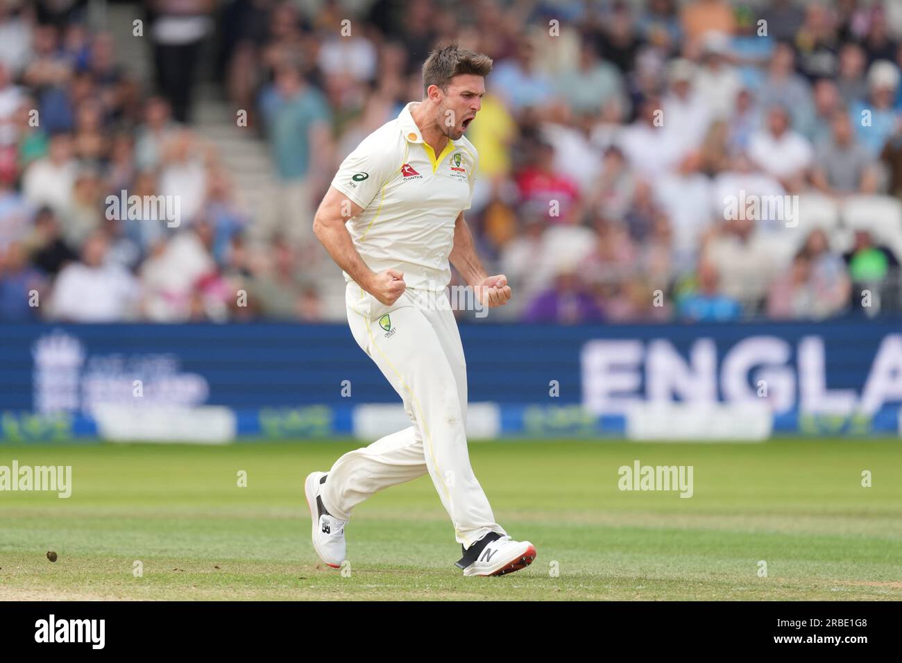 Australia's Mitchell Marsh celebrates after taking the wicket of ...